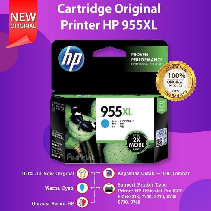 Jual Cartridge Original HP 955XL 955 XL Tinta Printer 8210 8216 7740 ...