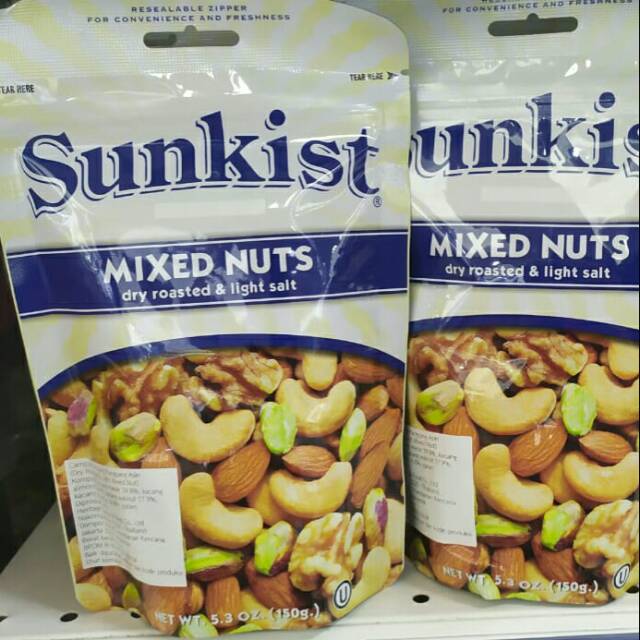 Jual Sunkist mixed nuts dry roasted & lihgt salt 150gr | Shopee Indonesia