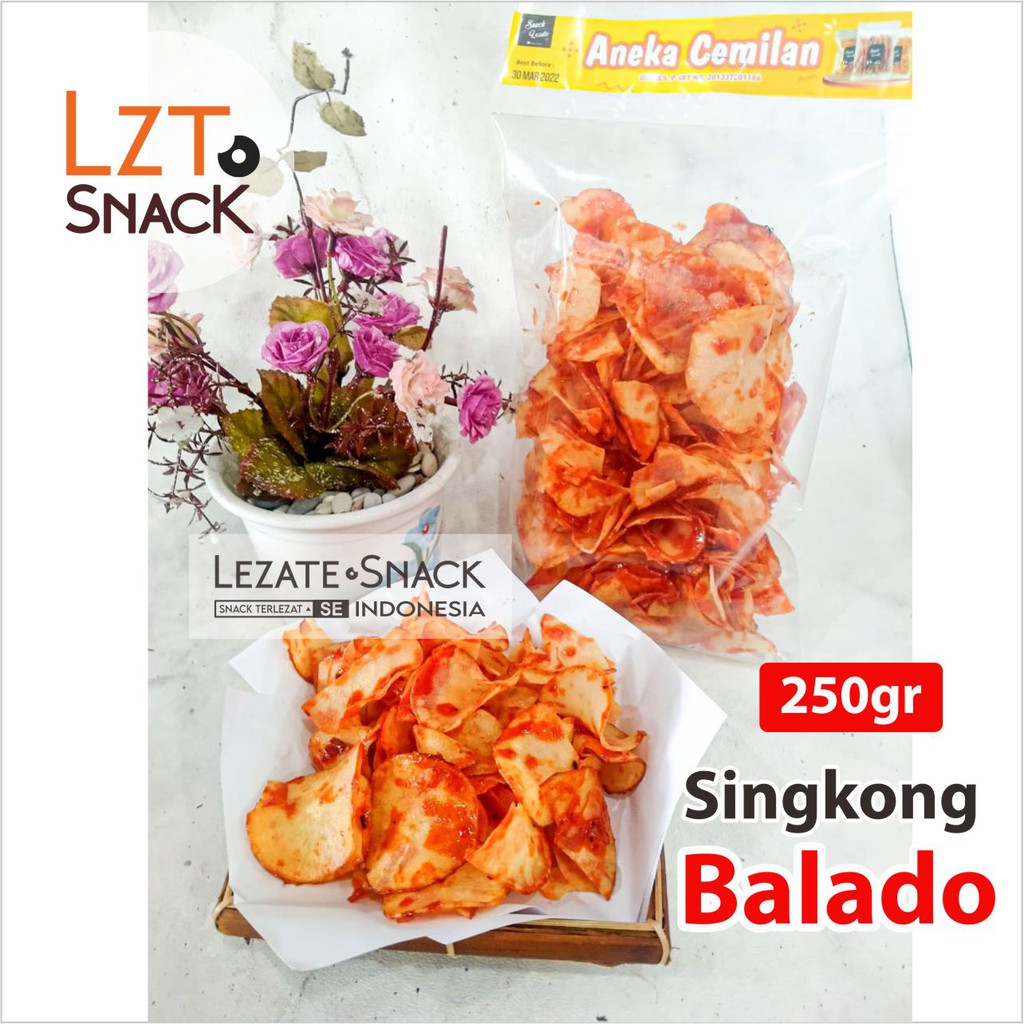 Jual Kripik Singkong Balado 250gr Murah/ Keripik Singkong Padang Pedas ...