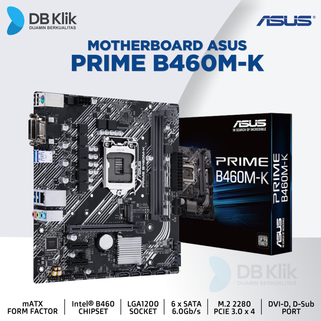 Jual Motherboard ASUS Prime B460M-K MATX LGA1200 DDR4 DVI-D D-Sub | Shopee Indonesia