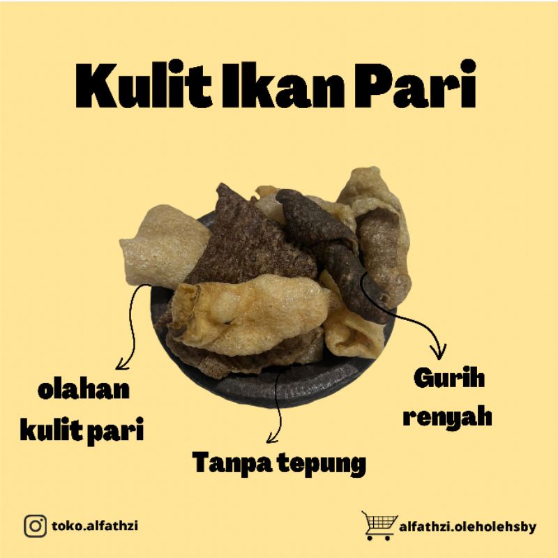 Jual Oleh-Oleh Surabaya Kerupuk Kulit Ikan Pari 100gr | Shopee Indonesia