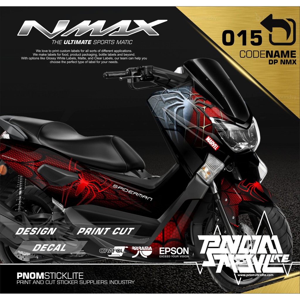 Jual Decal Nmax 2016 2017 2018 2019 Spiderman Stiker Printing Full Body DP NMX P015 - 107017 ...