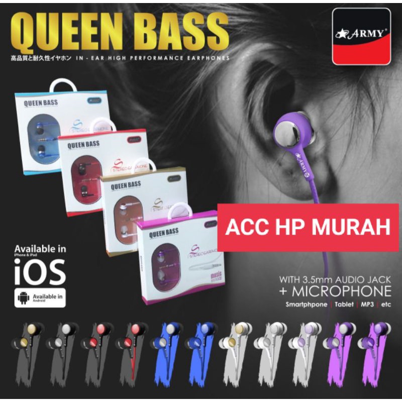 Jual HF ARMY QUEEN BASS WITH 3.5MM AUDIO JACK FOR ALL TYPE | Shopee ...