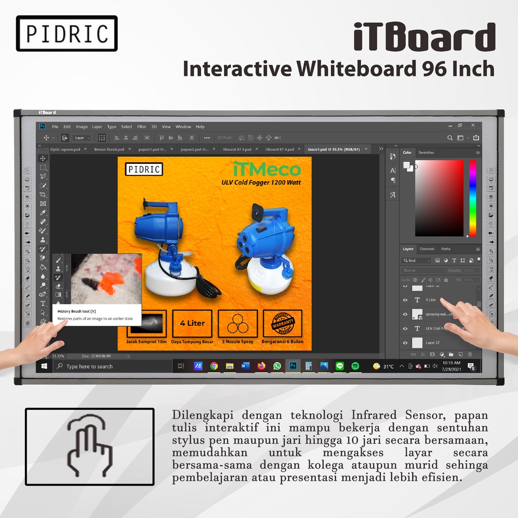 Jual Papan Tulis Interaktif iTBoard 96 Inch Interactive Smart Board ...