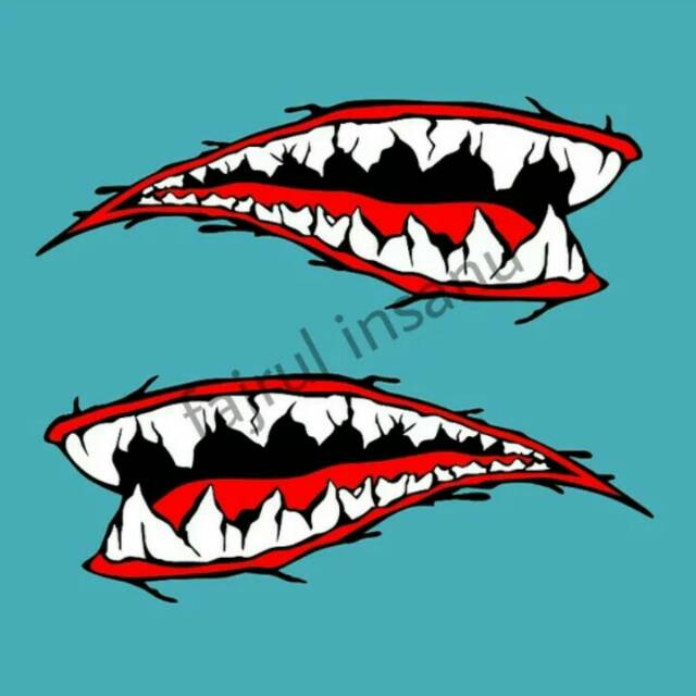 Jual Stiker helm Sticker Shark teeth piaggo mulut hiu | Shopee Indonesia