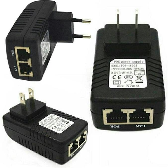 Jual Adaptor Poe 48V - 0.5A Power Supply Injector For Ap/Router/Cctv ...