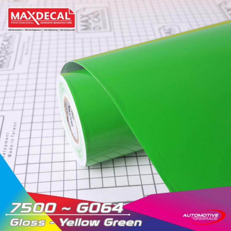 Jual Maxdecal 7500 - G064 & M064 Vinyl Yellow Green Glosy & Matt ...