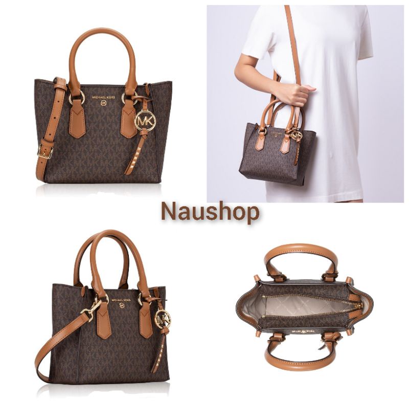 Jual Tas MK Original MICHAEL KORS Signature Kris Small Satchel Brown ...