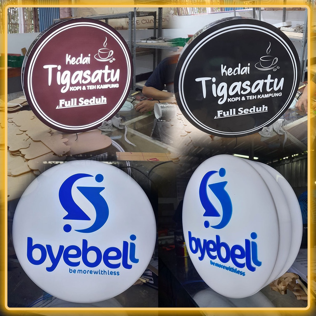 Jual Neon Box Bulat 70cm 1 Muka | Shopee Indonesia