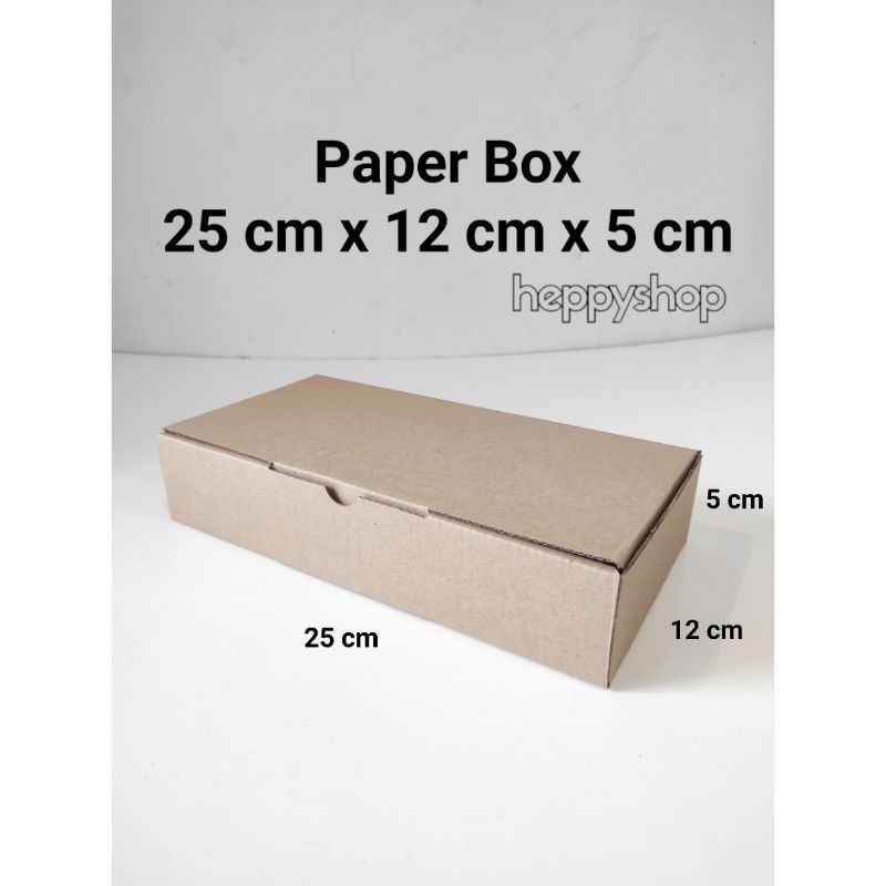 Jual Paper Box 25 cm x 12 cm x 5 cm, Kardus Karton Box | Shopee Indonesia