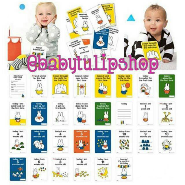 Jual Milestone Baby Cards Gift Set Miffy | Shopee Indonesia