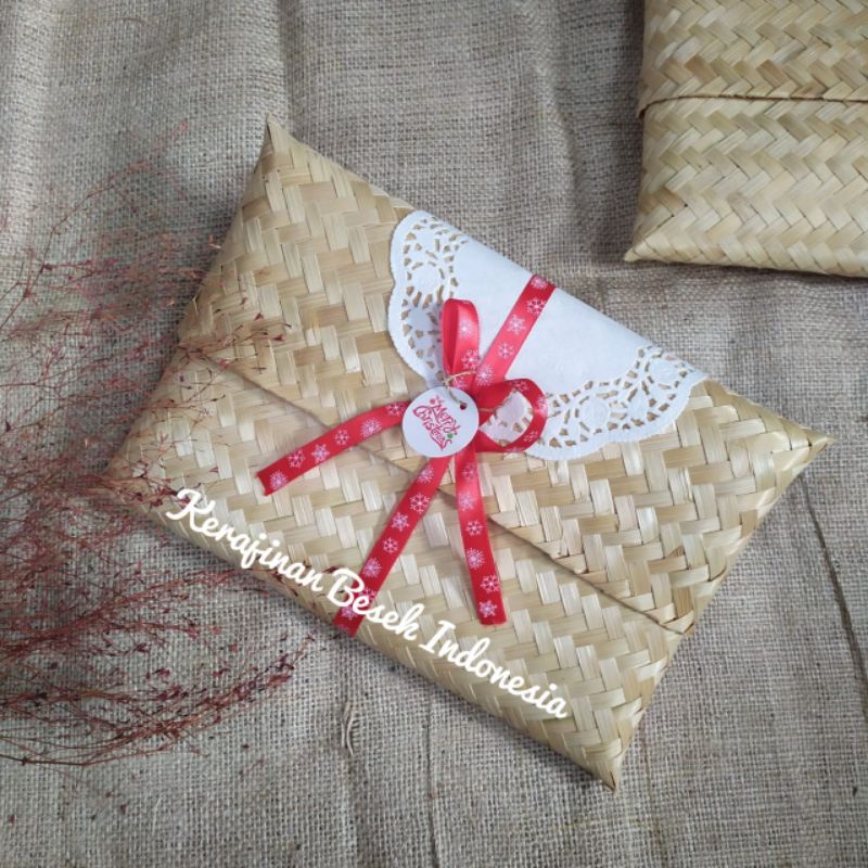 Jual ( DOMPET LANCIP L 25X15 NATURAL HIAS PITA NATAL / clutch / pouch ...