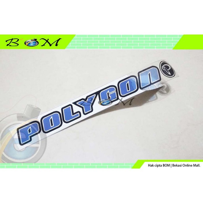 Jual sticker stiker decal transparan speda sepeda logo polygon biru ...