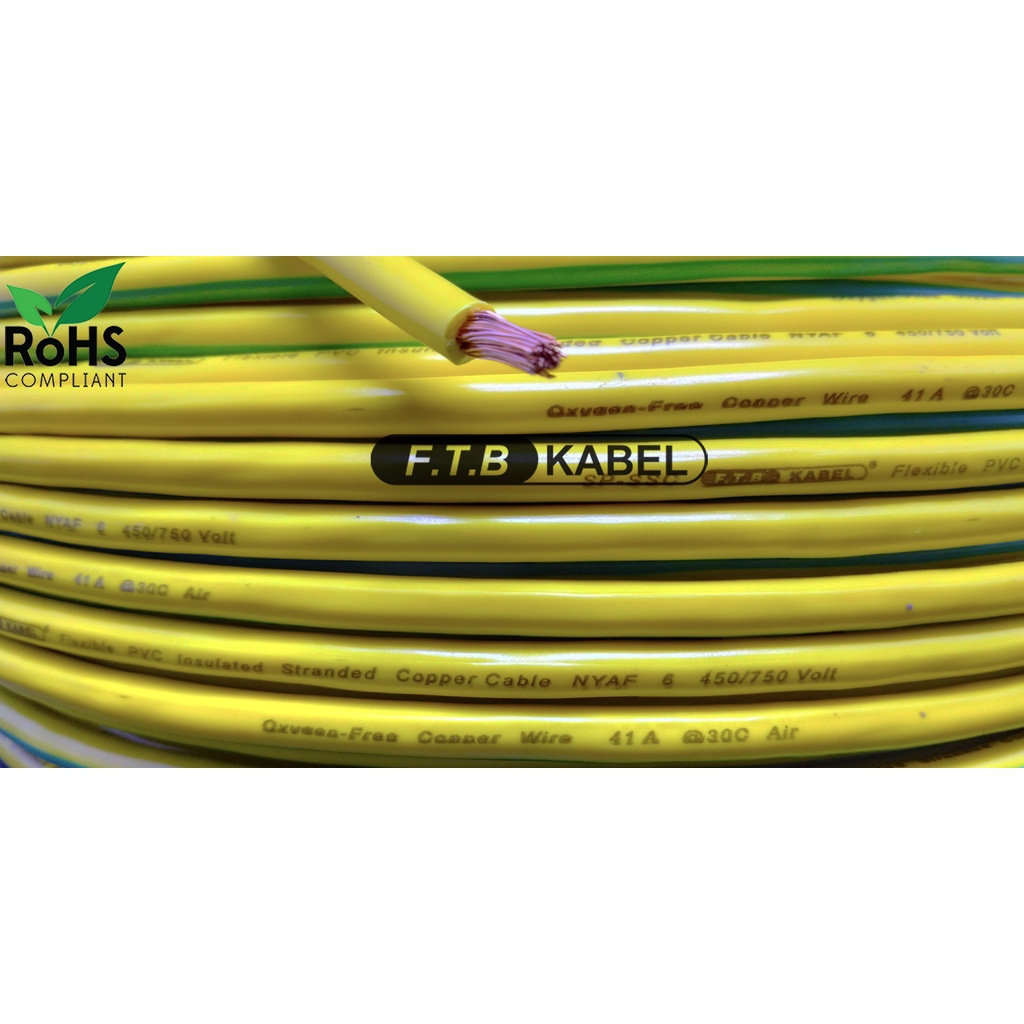 Jual SNI FUTABA KABEL NYAF 6 Sqmm 450/750V 100 METER ( AF 6 AF 6mm ) | Shopee Indonesia