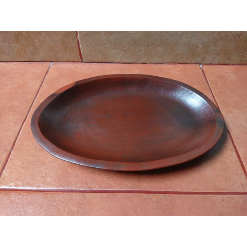 Jual PIRING SAJI OVAL GERABAH TANAH LIAT /PIRING SAJI TRADISIONAL ...