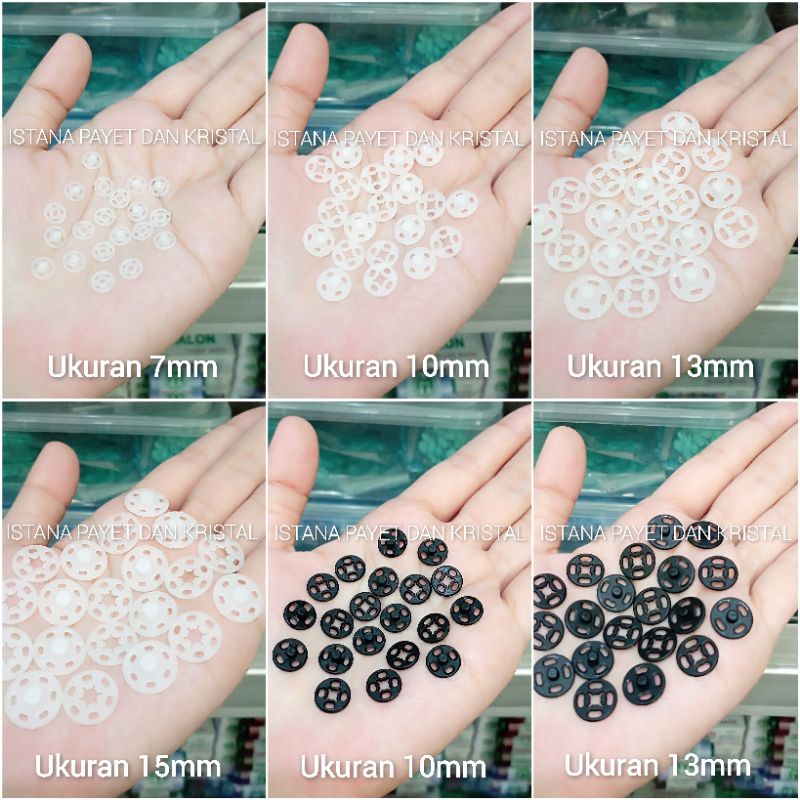 Jual 5 pasang Kancing cetet / kancing jepret plastik transparan putih ...