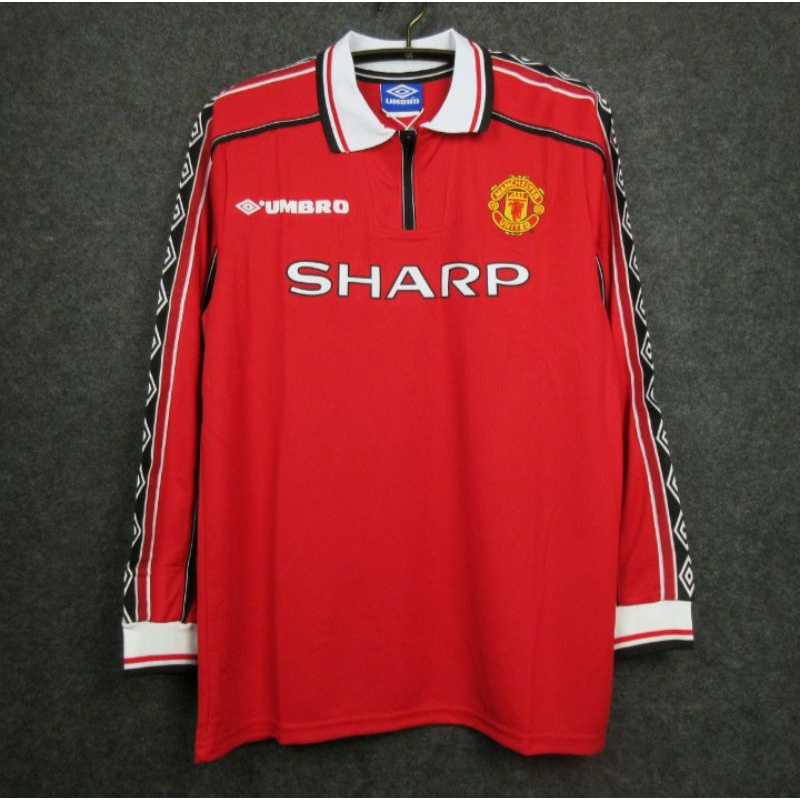 Jual Jersey manchester united mu home 1998 1999 longsleeve | Shopee ...