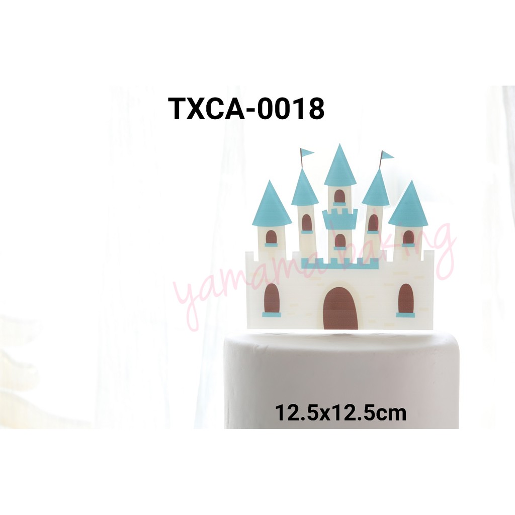 Jual TXCA-0018 Cake topper acrylic akrilik istana castle princess elsa ...