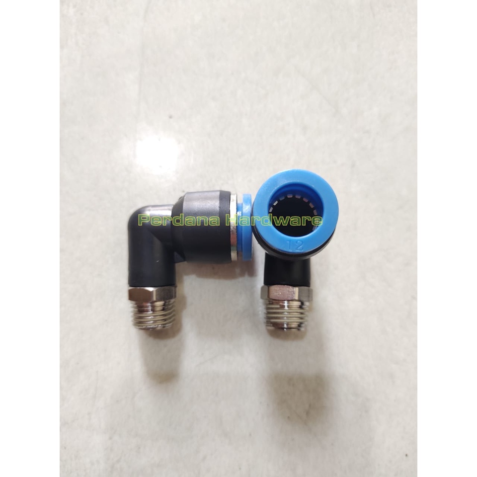 Jual Fitting Angin PL 12-2 Fitting Pneumatic PL 12-1/4 Inchi Air Male ...