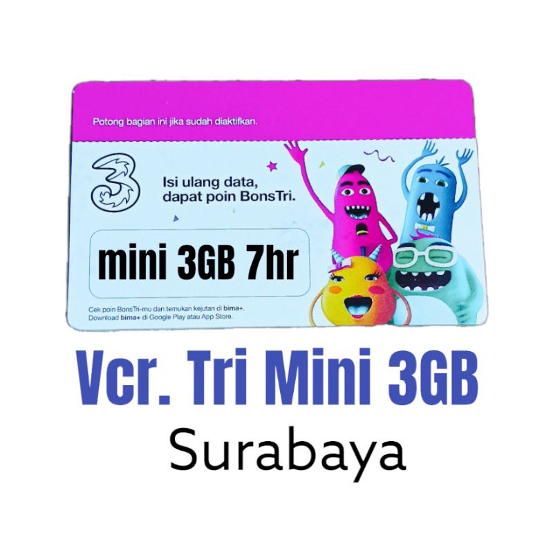 Jual Voucher Tri Internet 3GB 7 Hari Surabaya | Shopee Indonesia