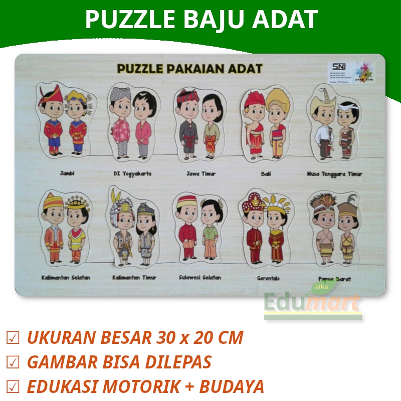 Jual Puzzle Pakaian Adat Nusantara Baju Tradisional Indonesia Mainan ...