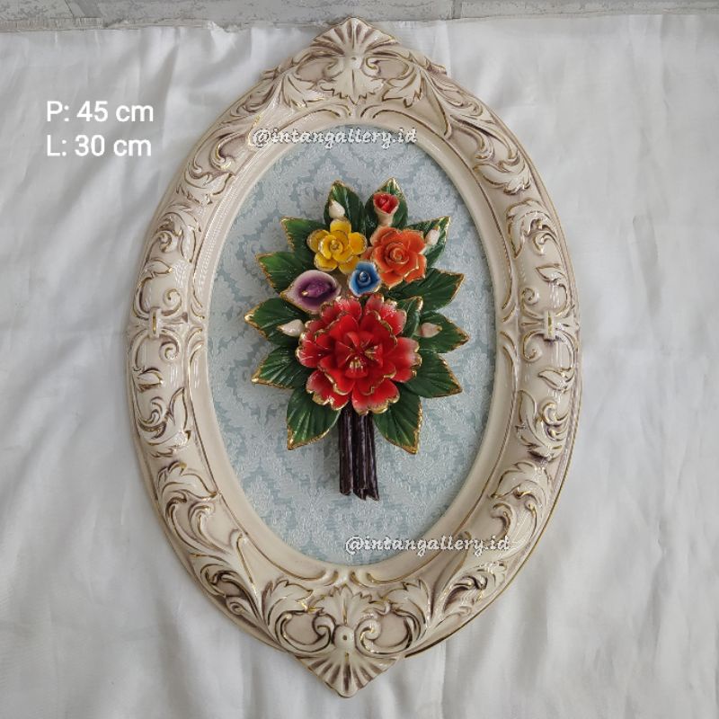 Jual Pigura Keramik Oval Bunga Warna | Shopee Indonesia