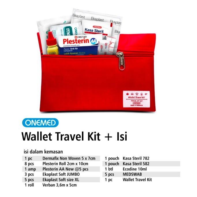 Jual P3K Travel Kit P3K Wallet Travel Kit + Isi OneMed P3K Onemed ...