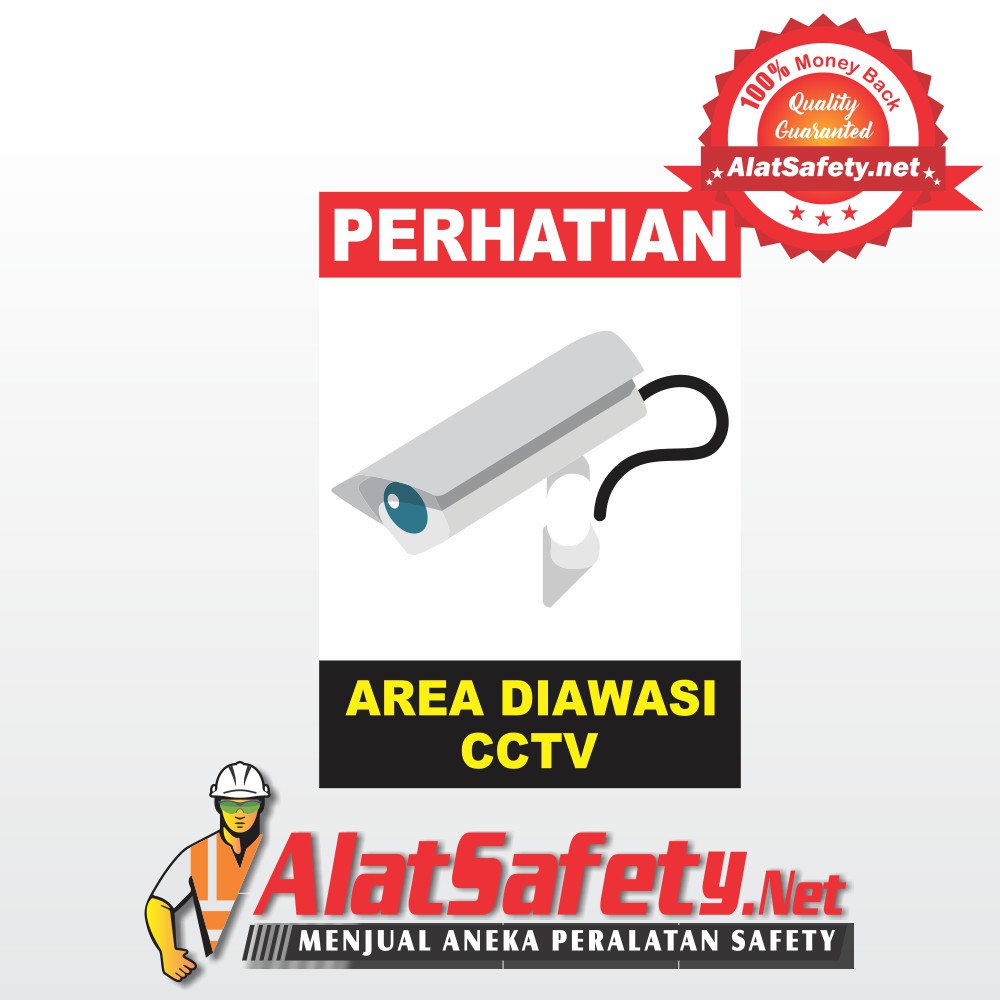 Jual Sticker Tempat Dilengkapi CCTV / Area Diawasi CCTV Ukuran A4 ...