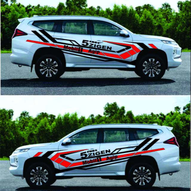Jual Stiker mobil pajero sport fortuner striping mobil Mitsubishi ...