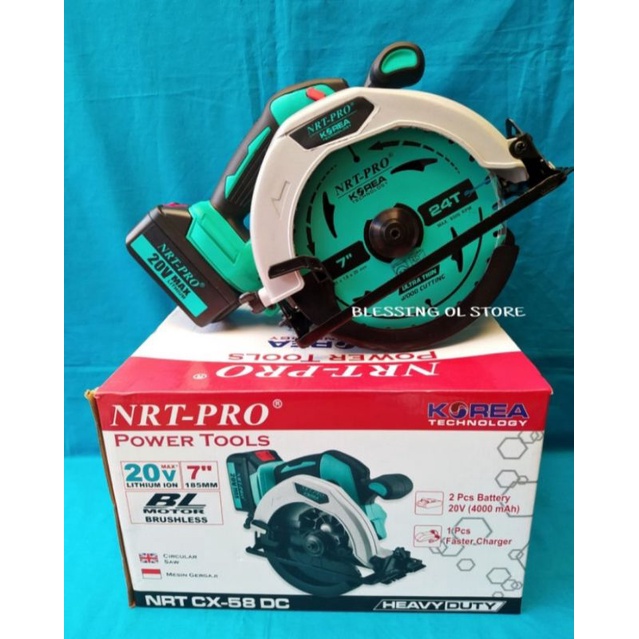 Jual Mesin Cordless Circular Saw NRT-PRO CX 58 DC Circle Saw | Shopee ...