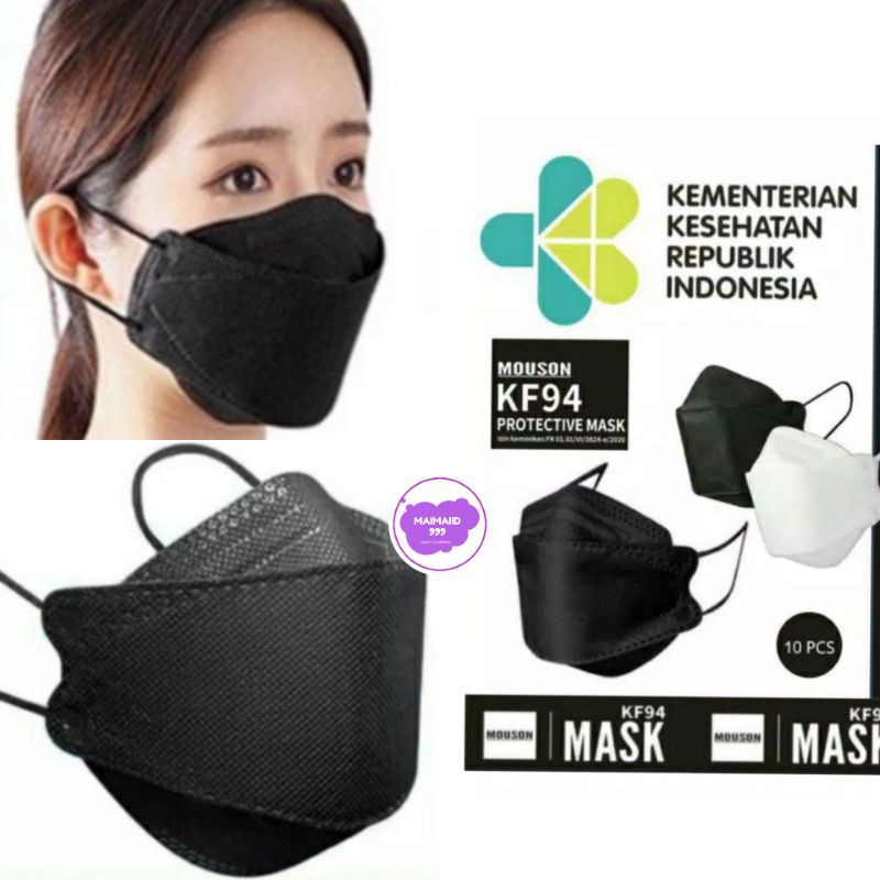 Jual MASKER KF94 HITAM ISI 50pcs | MASKER KF94 KOREA 4PLY | Shopee ...
