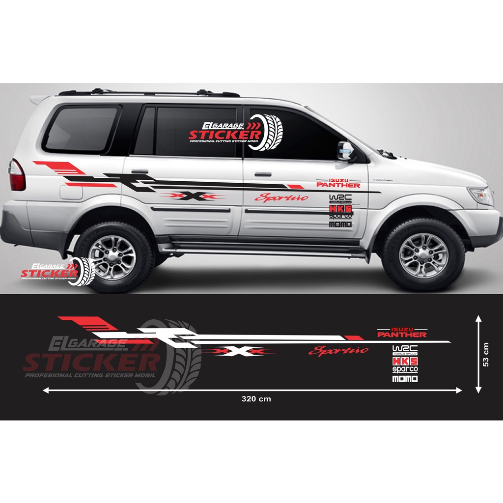 Jual stiker mobil panther stiker stripping wrc stiker mobil isuzu ...