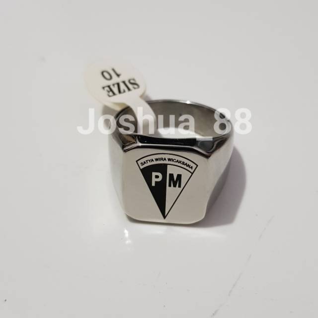 Jual Cincin Titanium Custom ukir Logo Polisi Militer PM Pomal Bisa Ukir ...