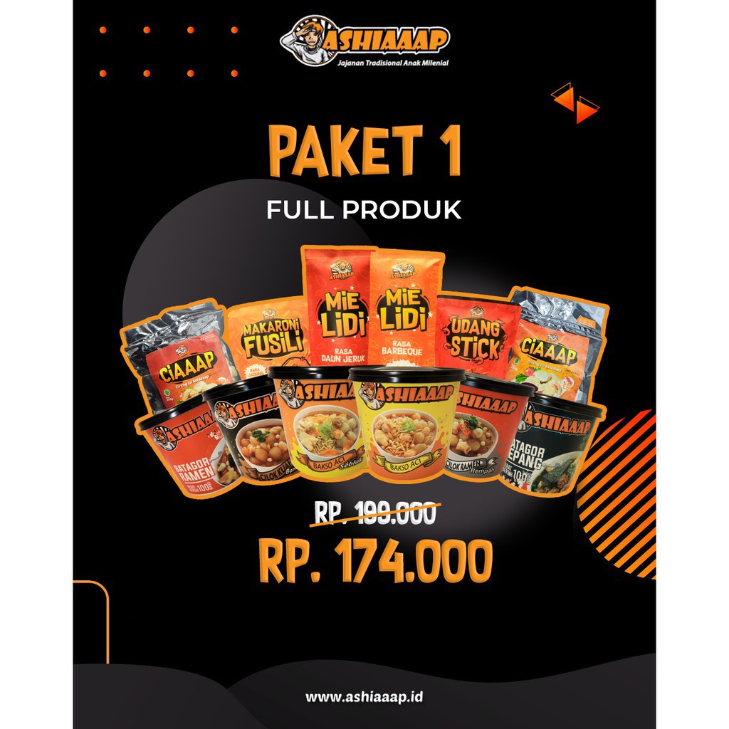Jual [BEST SELLER] PAKET 1 SPESIAL ALL VARIAN PRODUK ASHIAAAP JAJANAN ...