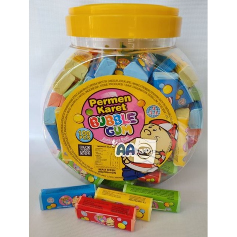 Jual PERMEN KARET BUBBLE GUM TOFFEE ANEKA RASA AAA ISI 100 X 8 GR ...