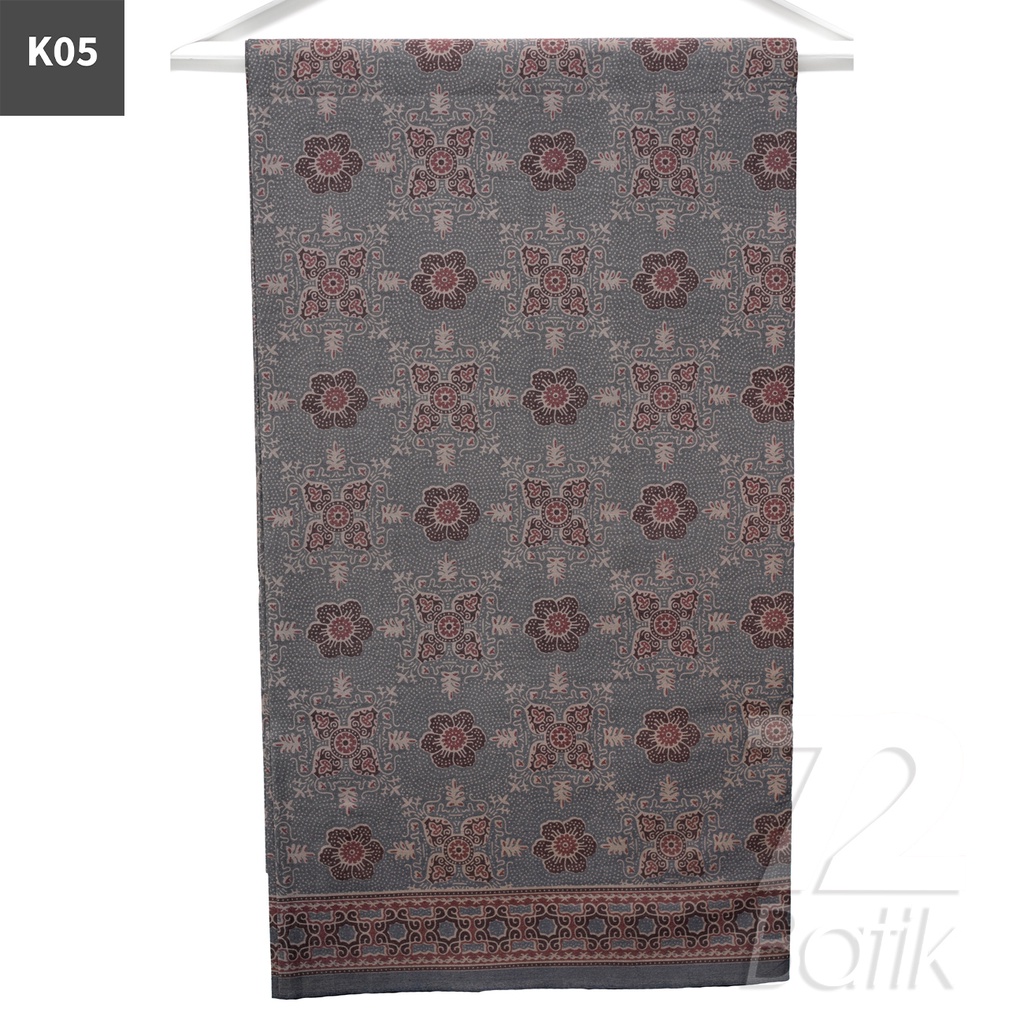 Jual KAIN BATIK PREMIUM Bahan Katun Motif Kembang Nitik Warna Abu Grey ...