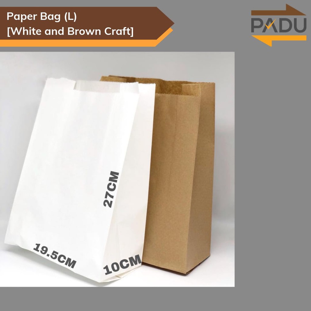Jual [100 Pcs] Paper Bag / Kantong Kertas (L) - Kantong Roti / Fried ...