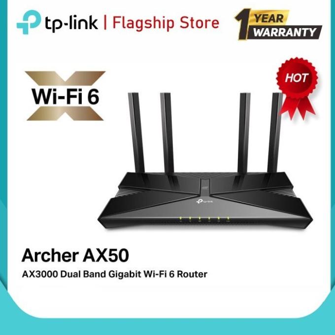 Jual Tp-Link Archer Ax50 Ax3000 Dual Band Gigabit Wi-Fi 6 Router ...