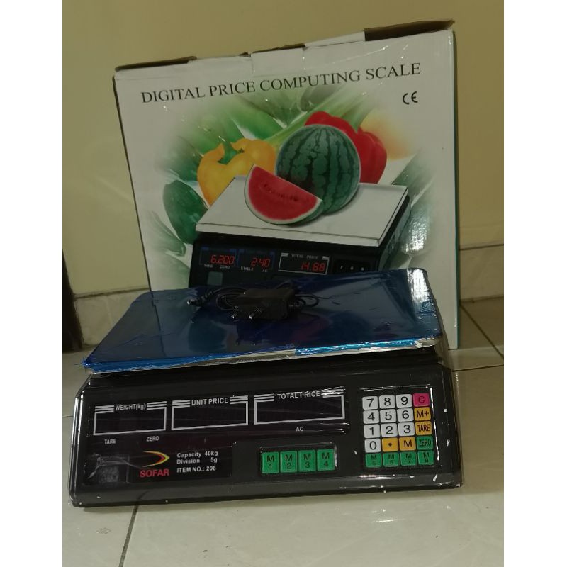 Jual timbangan buah digital 40kg / timbangan sayur / timbangandigital computing scale 40kg ...