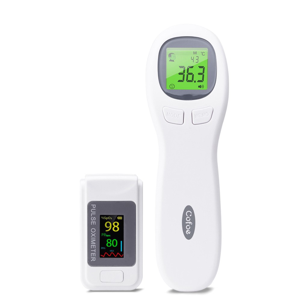 Jual Paket 2 In 1 Oximeter & Thermometer Digital Cofoe | Oximeter Pulse ...