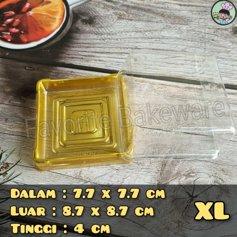 Jual Tray Mika Mooncake Gold Square Tutup Plastik Packaging Kue Bulan ...