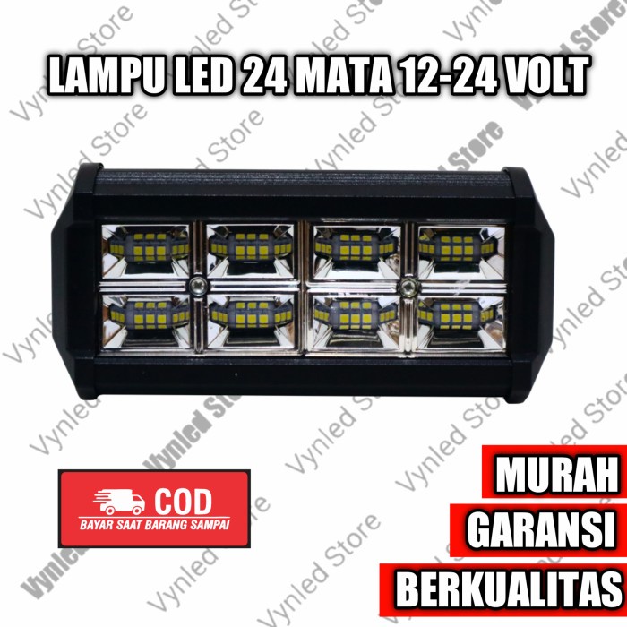 Jual LAMPU LED TEMBAK 24 MATA MODE STROBO MOBIL MOTOR 12 VOLT 24 V ...