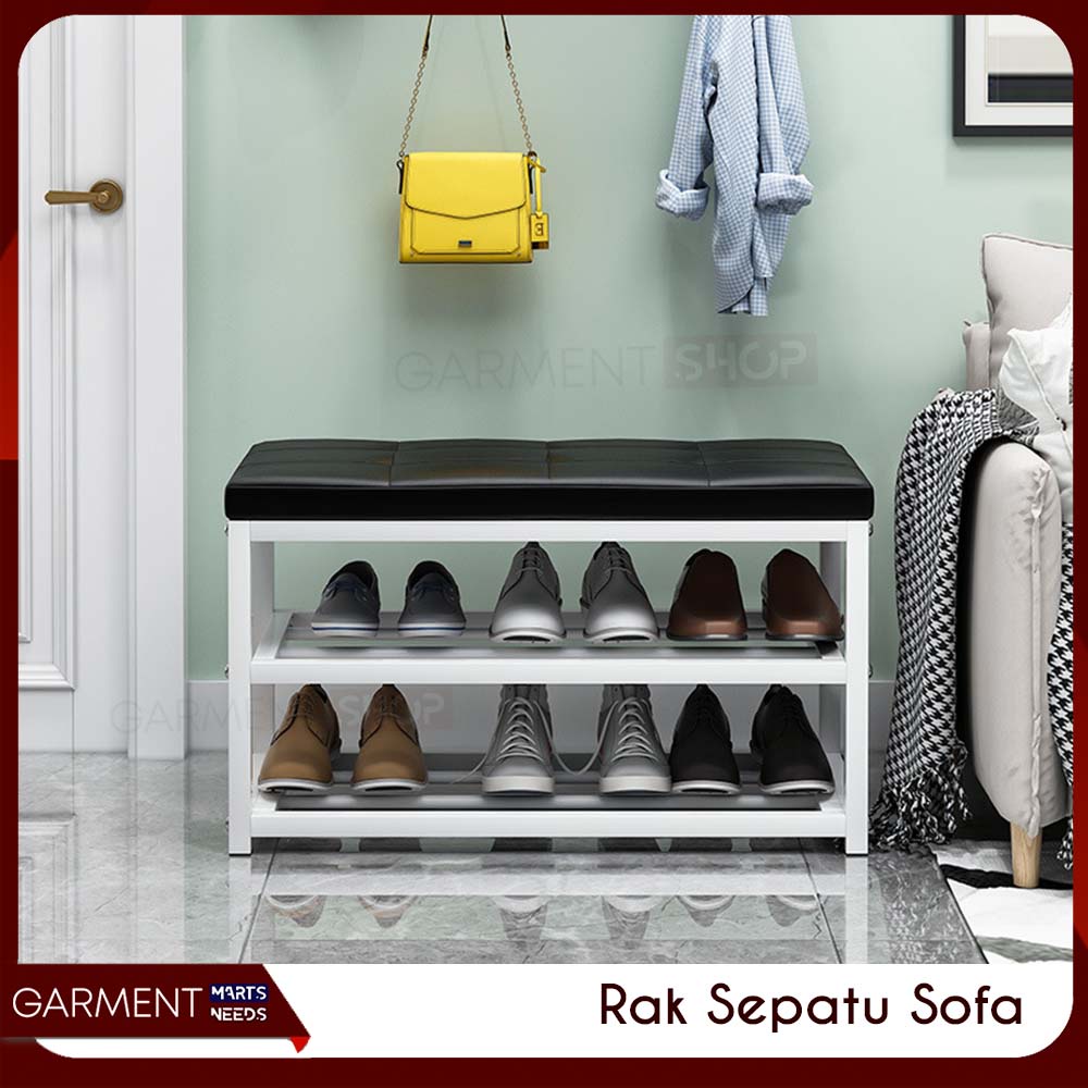 Jual FANDAL - Rak Sepatu Duduk Sofa Besi Tempat Sandal Kokoh Kuat Lemari Sepatu 2 Susun ...