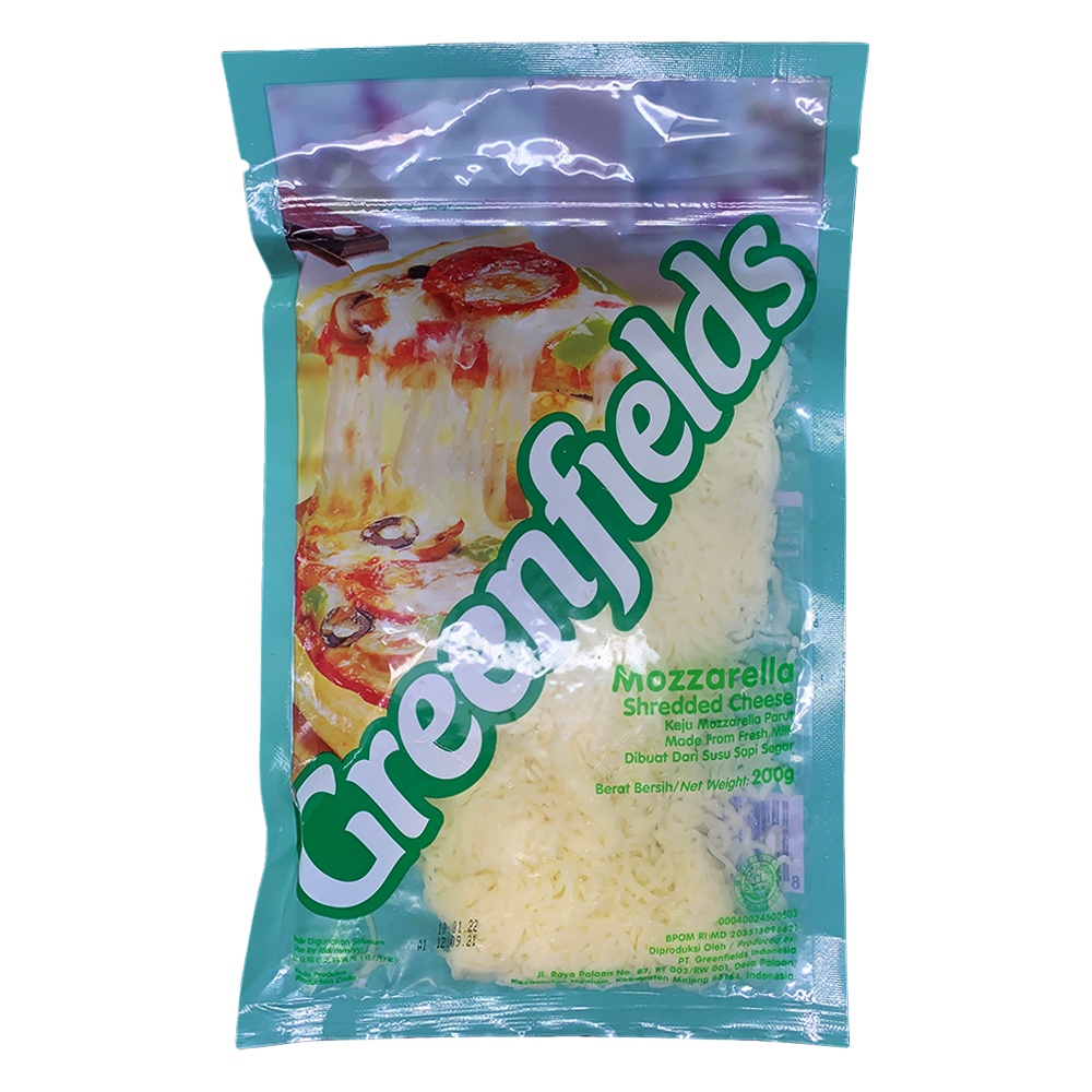 Jual Greenfields Mozzarella Shredded Cheese 200g | Shopee Indonesia