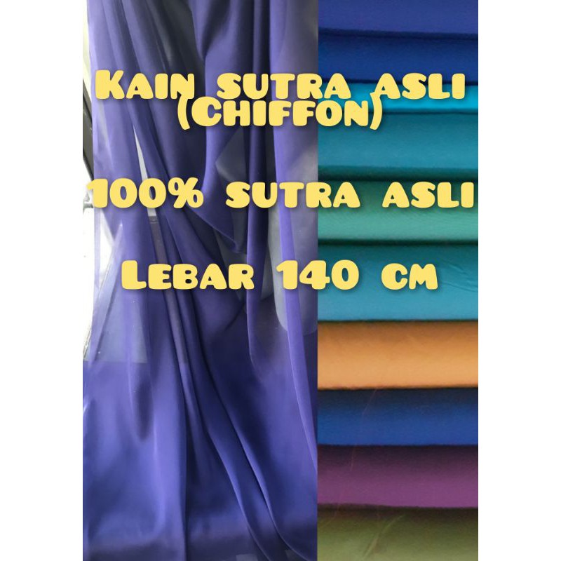 Jual Kain Sifon Sutra Sutera Asli 12mm Mulberry Chiffon Silk fabric ...