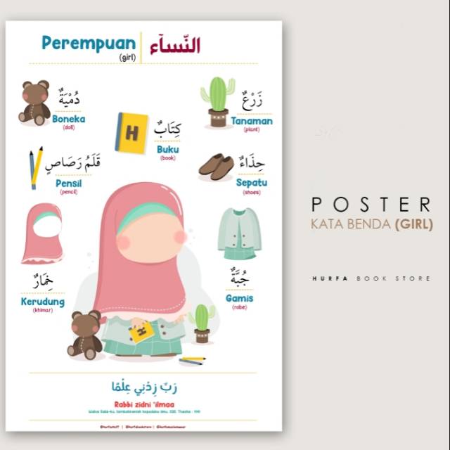 Jual Poster kata benda girl / hurfa | Shopee Indonesia