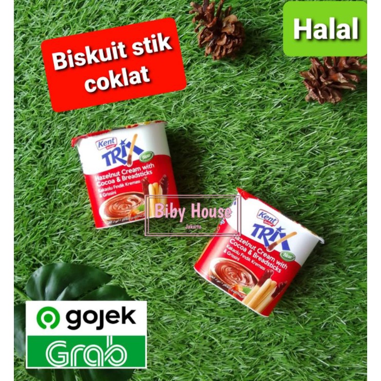 Jual BISKUIT STIK COKLAT Kent Trix Hazelnut with COCOA AND BREAD STICK ...