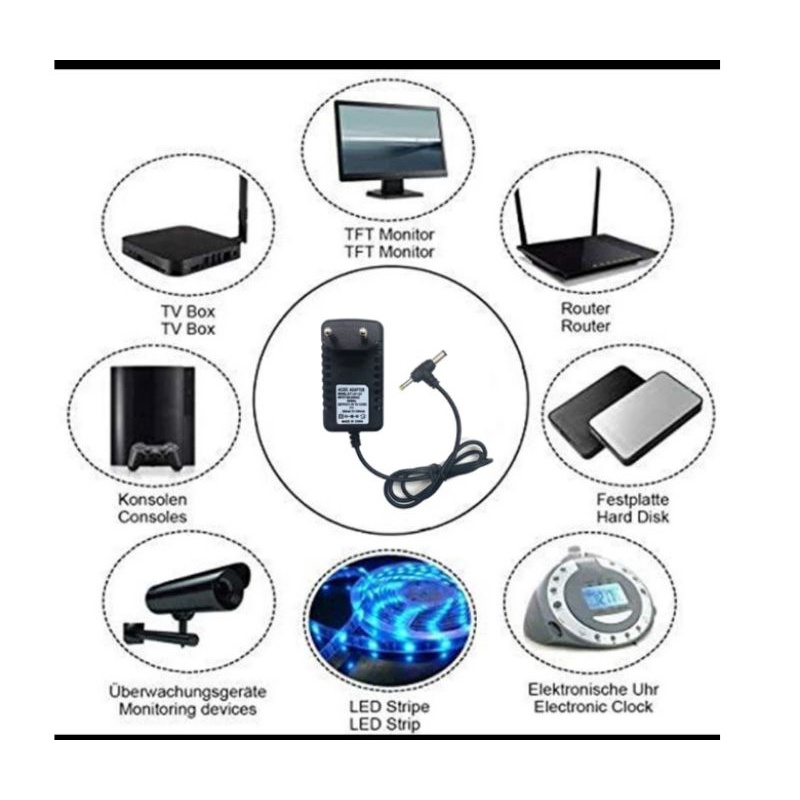 Jual adaptor 2A 9v set top box charger speaker meeting DVD portable ...