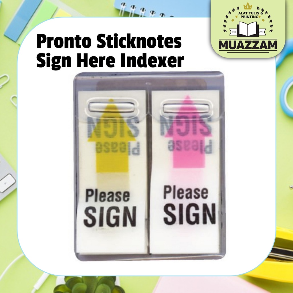 Jual Pronto Sticknotes Sign Here Indexer Z type | Shopee Indonesia