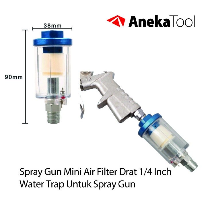 Jual Air Filter Spray Gun 1/4 inch Watertrap Pemisah cairan kotoran ...